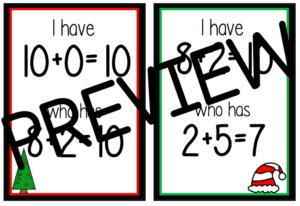 December + Winter Addition I Have Who Has Game - Kindergarten, VPK, 1st ...