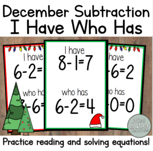December + Winter Subtraction I Have Who Has Game - Kindergarten, VPK ...
