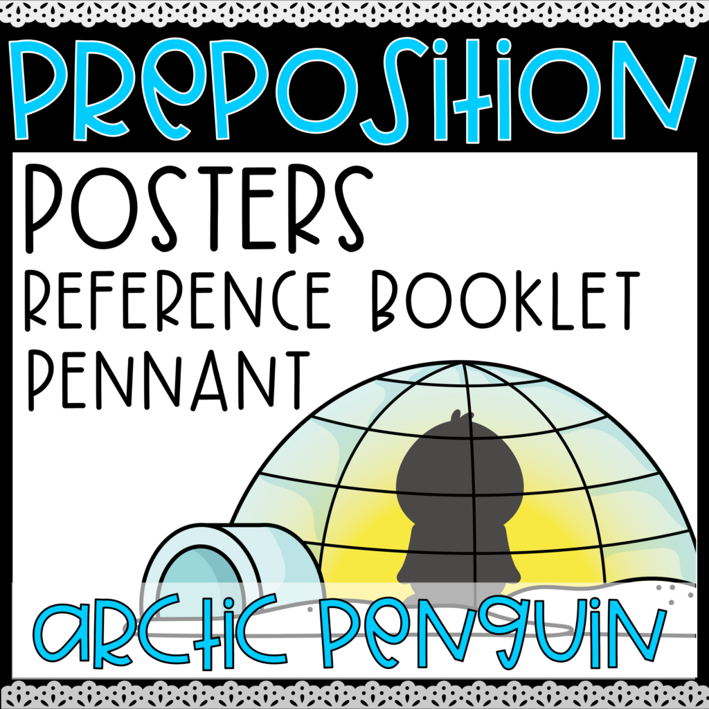 Winter Prepositions Posters Penguin Positional Words Prepositions ...