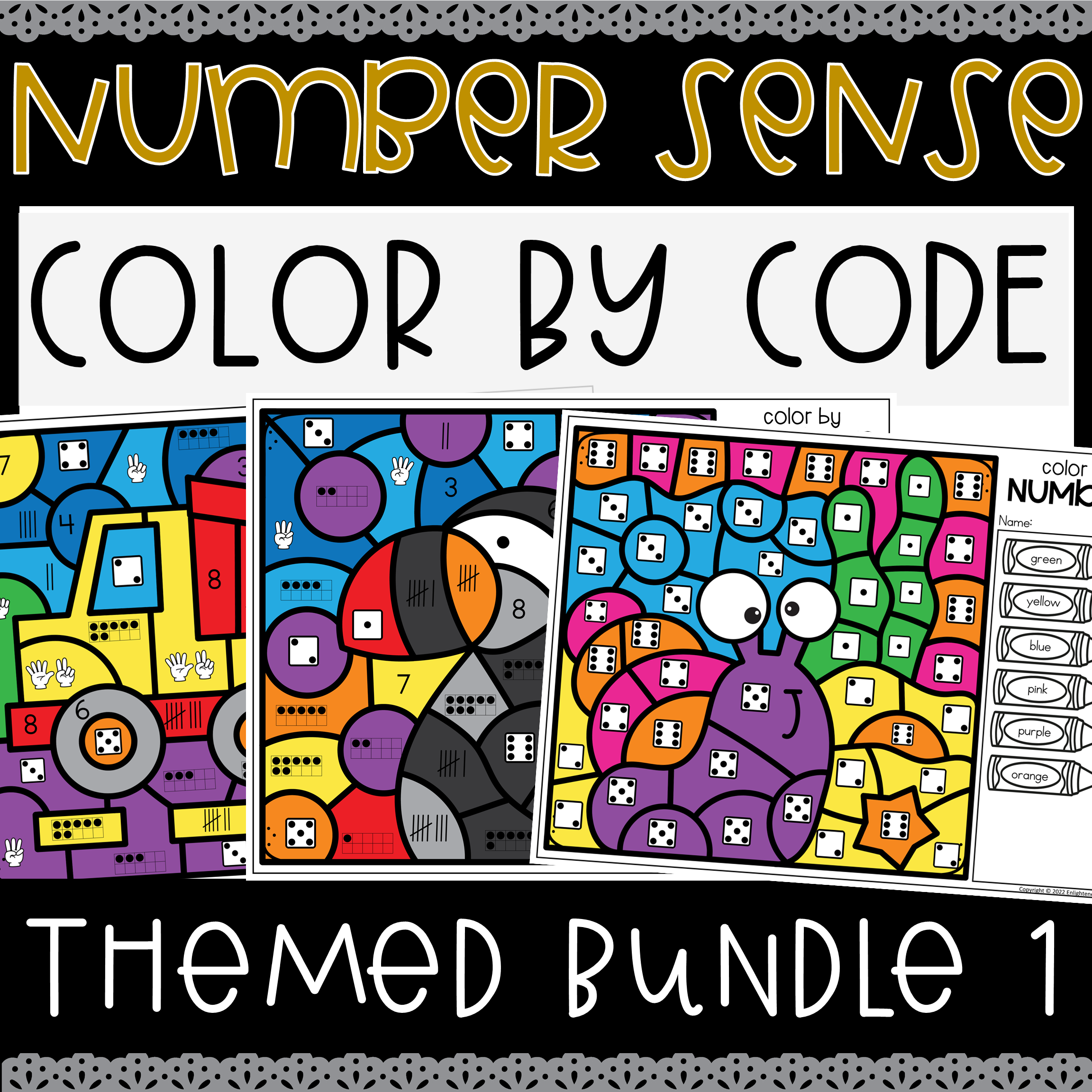 Spring Number Subitizing Worksheets Color by Number Subitizing to 10 ...