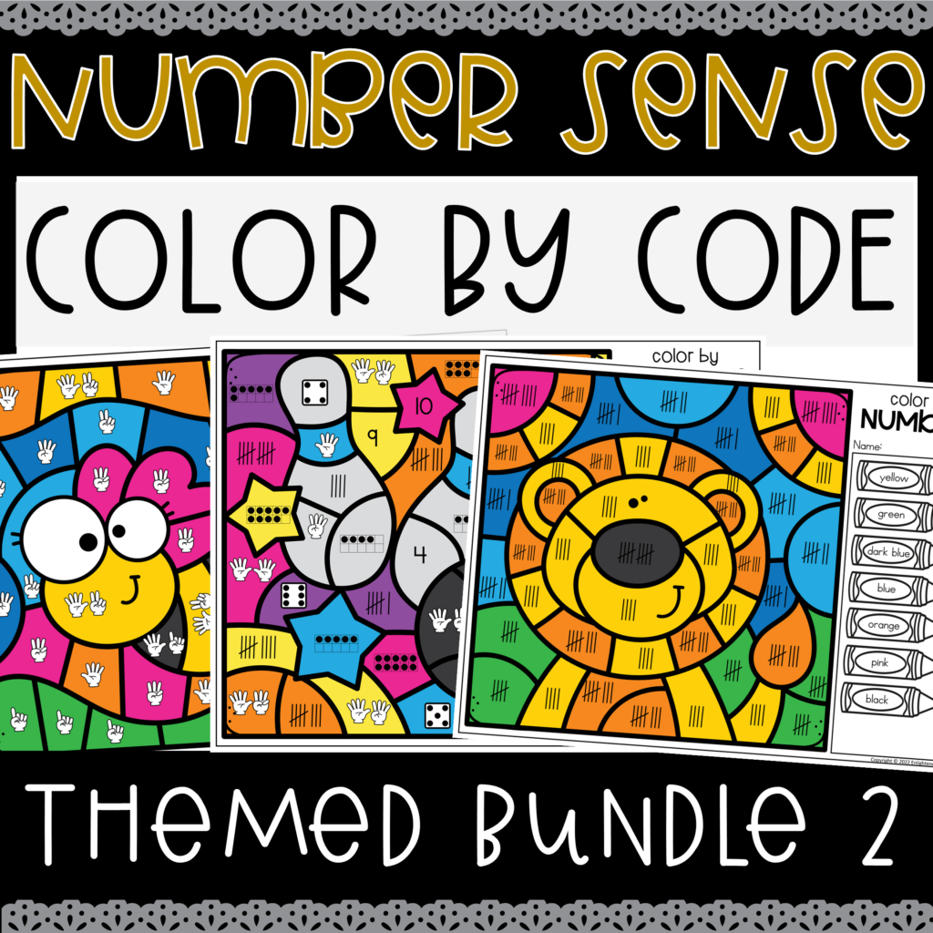 Number Subitizing Worksheets Color by Number Subitizing to 10 Themed ...