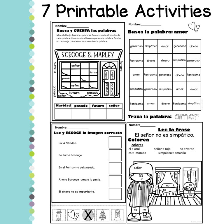 Cuento de Navidad Spanish Christmas Carol Reader & Boom Cards Audio ...