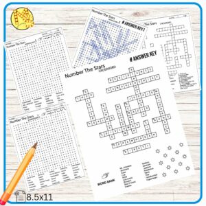 Number The Stars Novel Worksheets Crossword-Word Scramble-Word Search ...