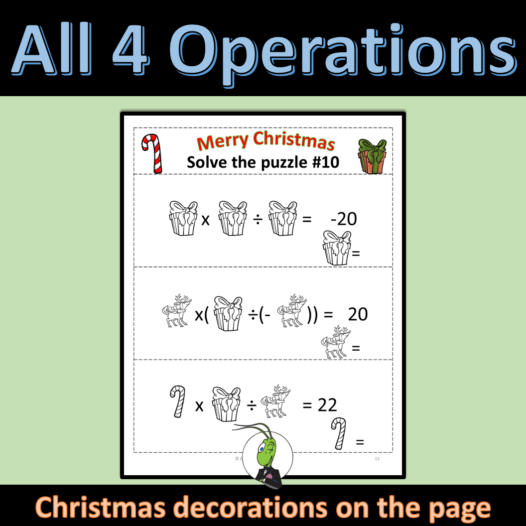 Christmas Logic Puzzles | Algebra 1 | Made By Teachers