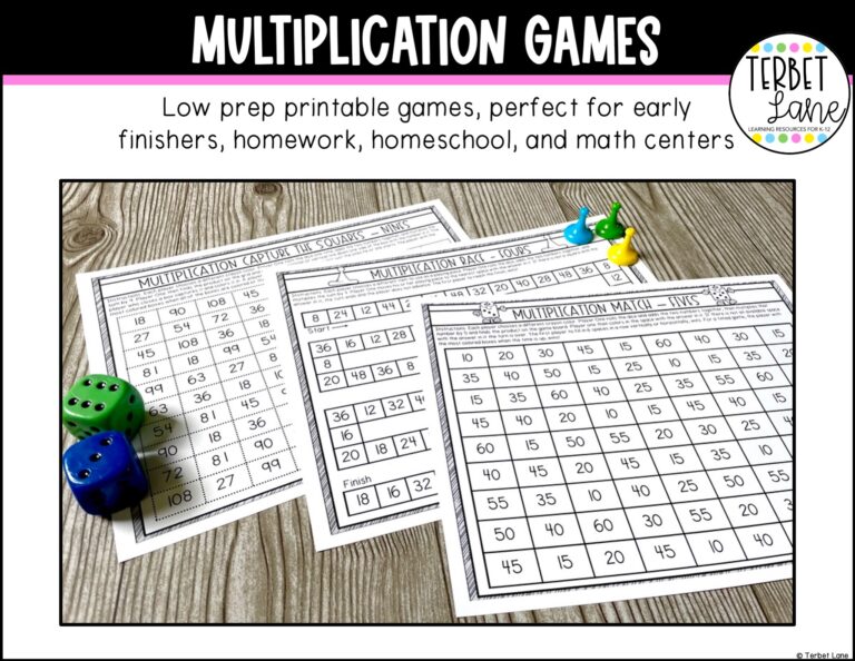 Multiplication Games Printable - Made By Teachers