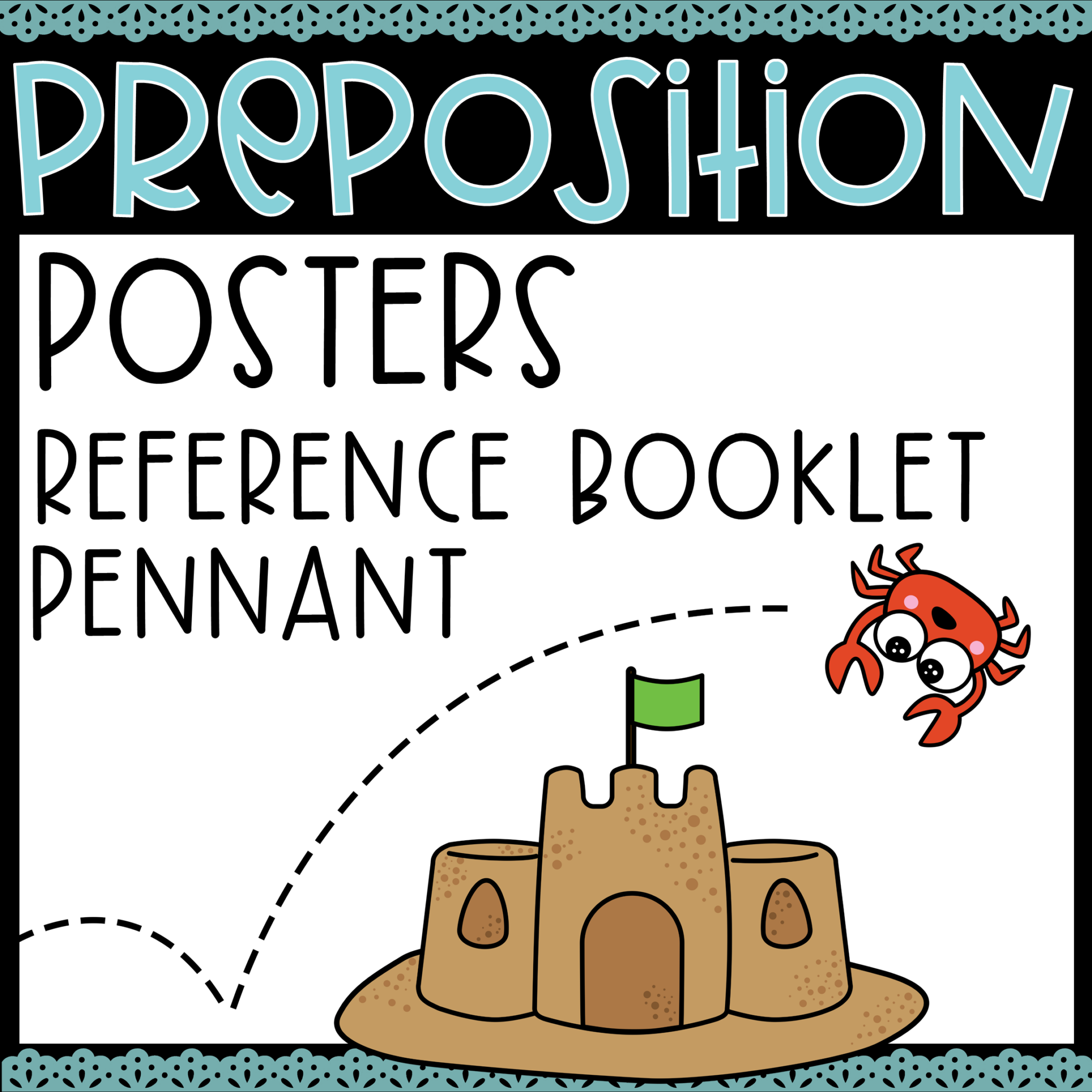 Summer Prepositions Posters Crab Positional Words Prepositions Banner ...