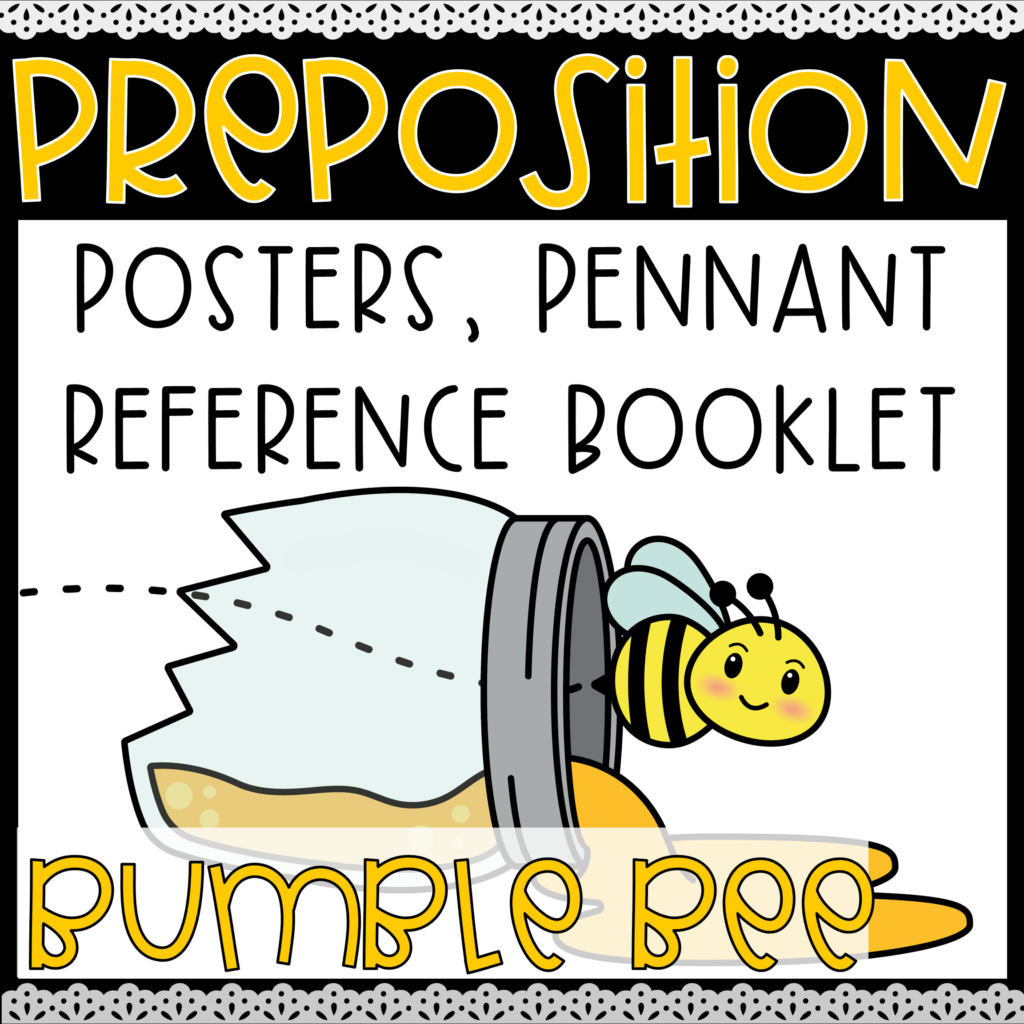 Spring Prepositions Posters Bee Positional Words Prepositions Banner ...