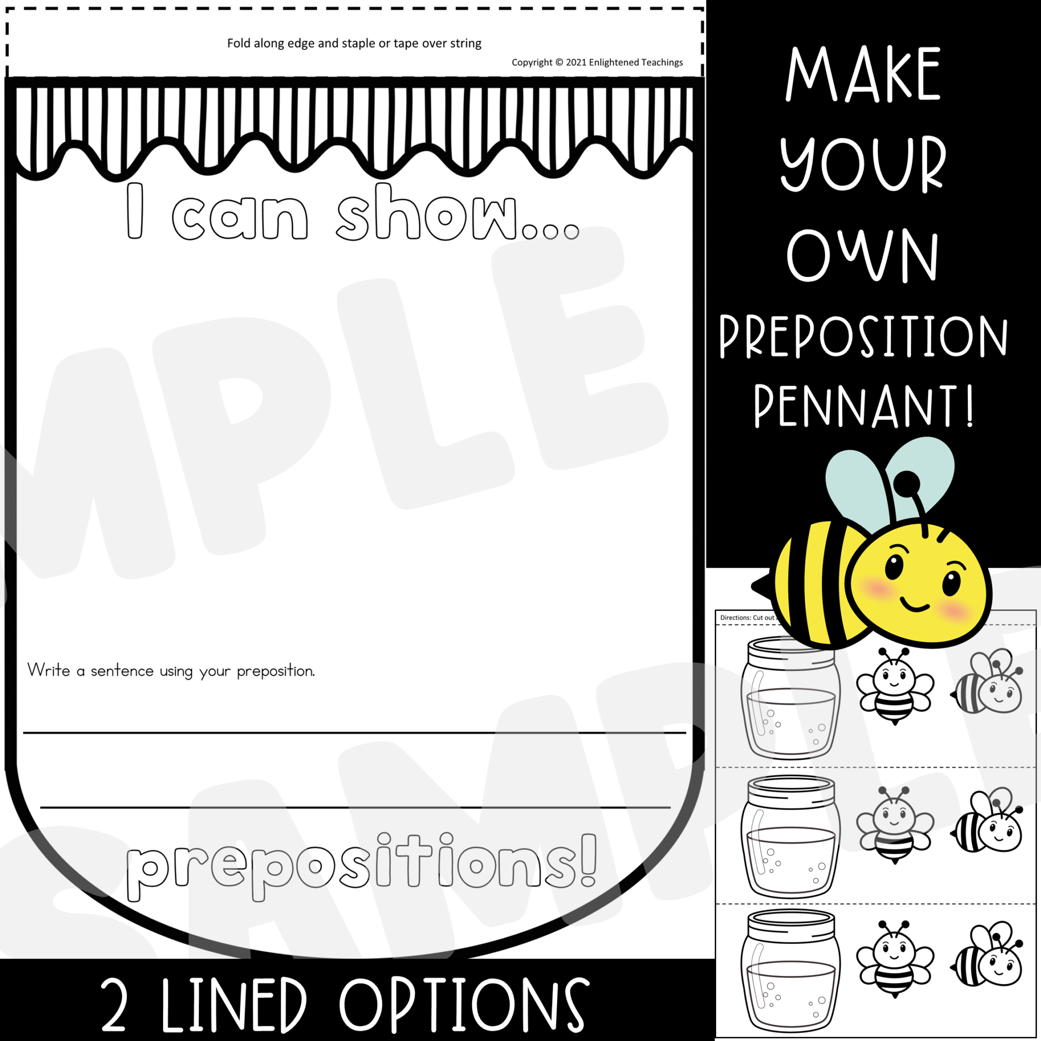 Spring Prepositions Posters Bee Positional Words Prepositions Banner ...
