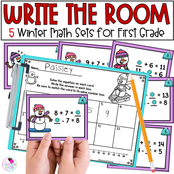 Winter Math Centers - Write the Room - 1st Grade | Made By Teachers