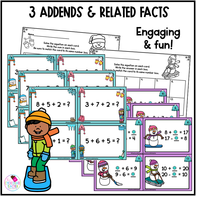 Winter Math Centers - Write the Room - 1st Grade | Made By Teachers