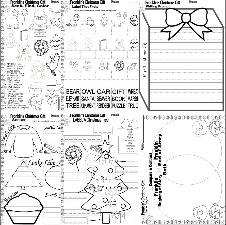 Franklin’s Christmas Gift Reading Comprehension Book Study Companion ...