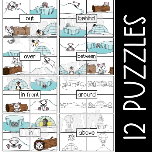 Winter Prepositions Puzzles Spatial Learning Winter Arctic Animals ...