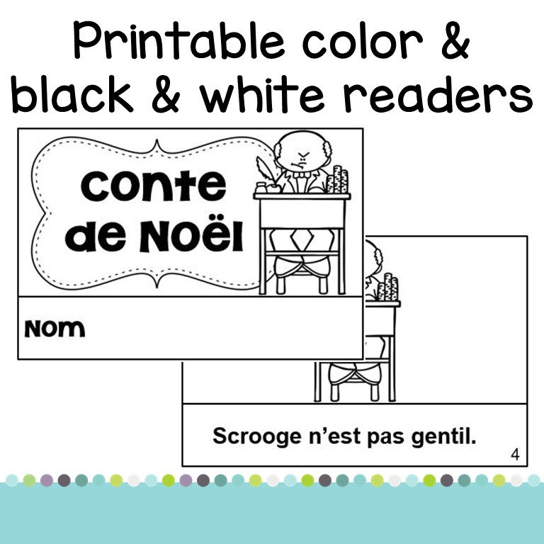 French Christmas Carol Conte de Noël Reader Print & Boom Cards with ...