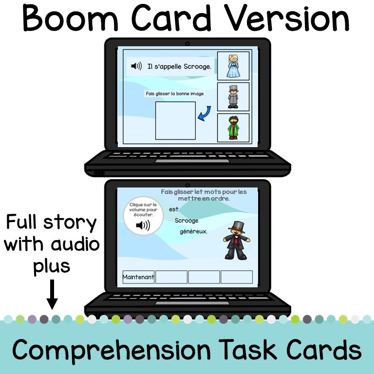 French Christmas Carol Conte de Noël Reader Print & Boom Cards with ...