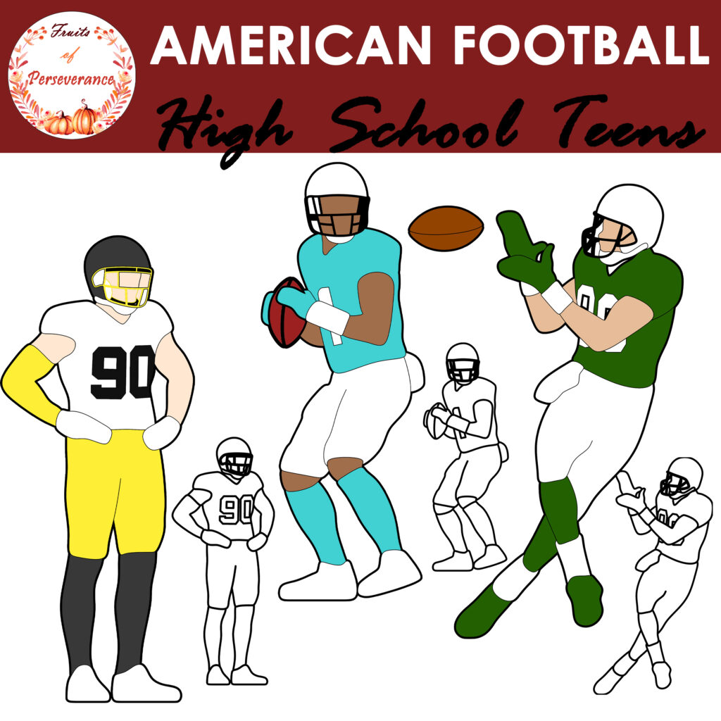 American Football Players High School Teens Clipart | Young Adults Clip ...