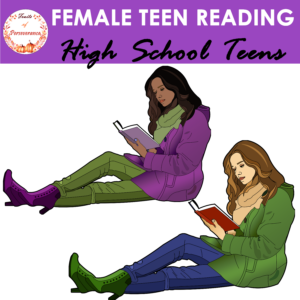Female Teens Reading Clipart | High School Teen and Young Adults Clip ...