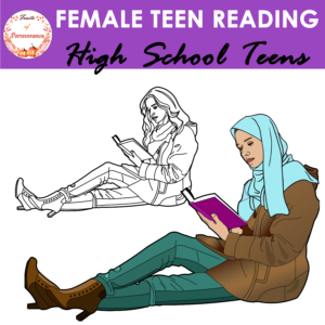 Female Teens Reading Clipart | High School Teen and Young Adults Clip ...
