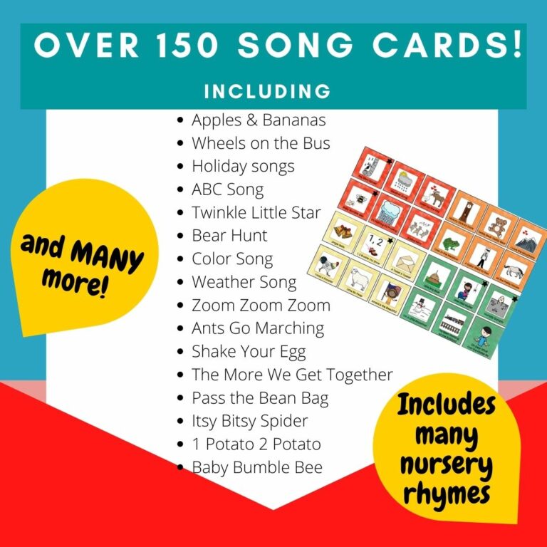 Song Choice Cards for Preschool Special Education Autism Circle Time ...