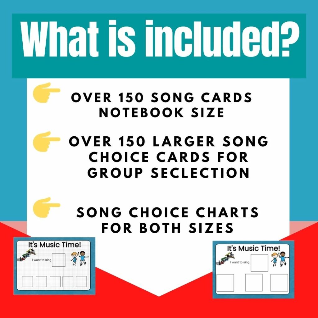 Song Choice Cards for Preschool Special Education Autism Circle Time ...