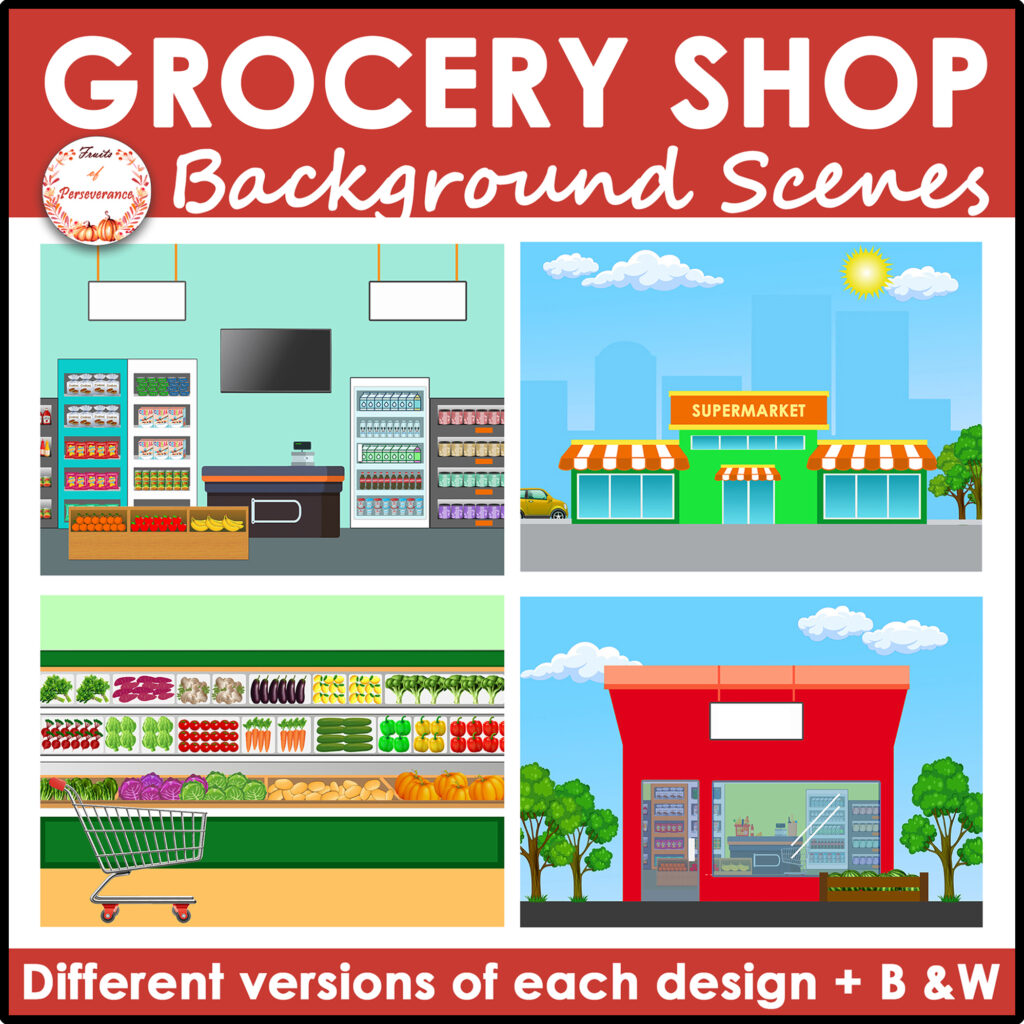Grocery Store and Supermarket Backgrounds Clipart - Made By Teachers