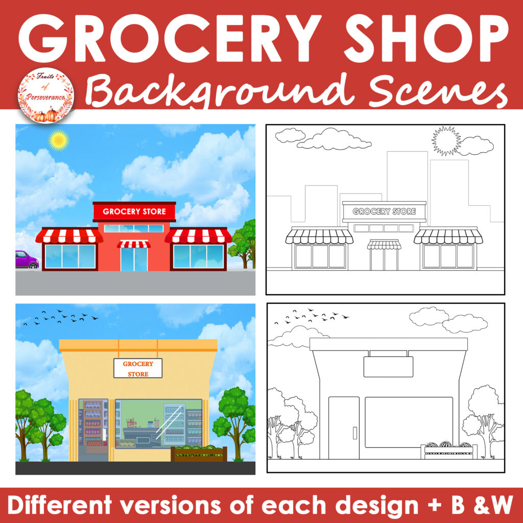 Grocery Store and Supermarket Backgrounds Clipart | Made By Teachers