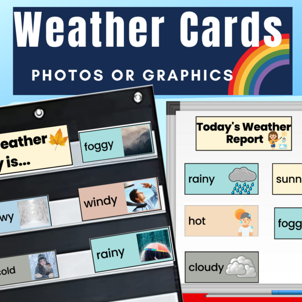 Preschool Weather Cards for Pocket Chart or Magnet Board Realistic ...