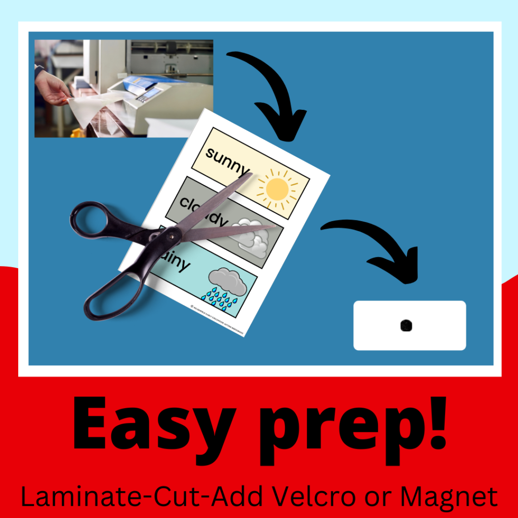 Preschool Weather Cards for Pocket Chart or Magnet Board Realistic ...