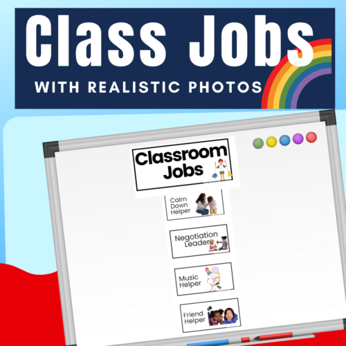 Preschool Classroom Job Chart with Realistic Photos and Jobs to ...