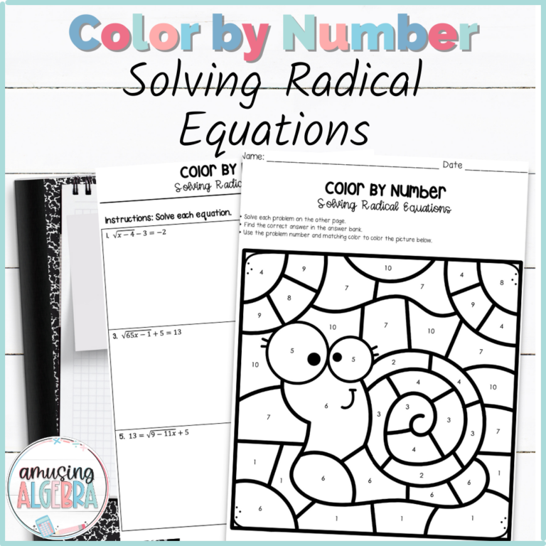 Solving Radical Equations Coloring Activity | Made By Teachers