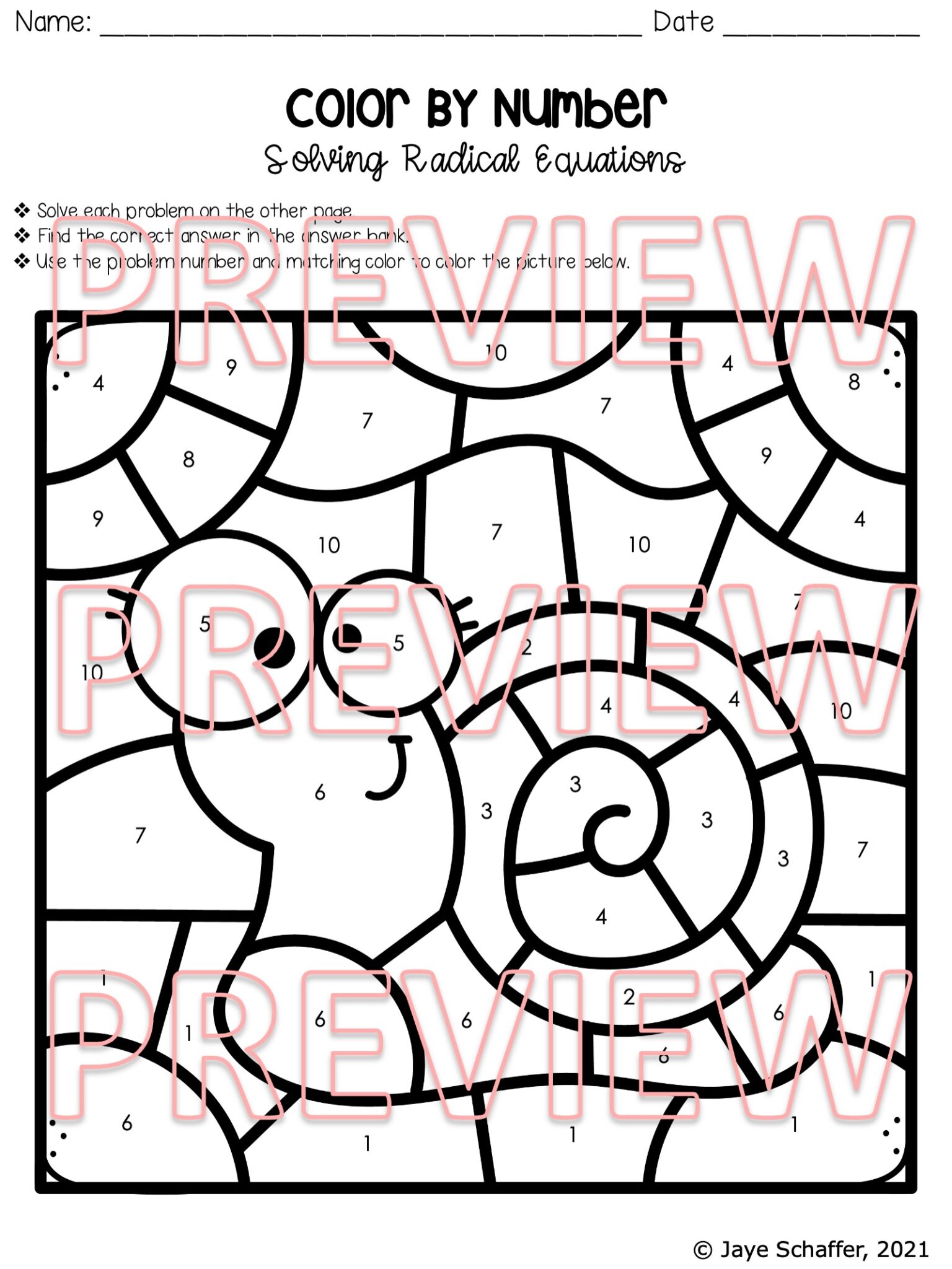 Solving Radical Equations Coloring Activity | Made By Teachers