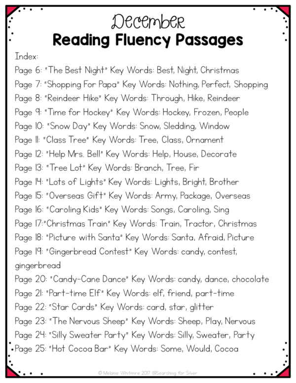 December Reading Fluency Passages | Made By Teachers