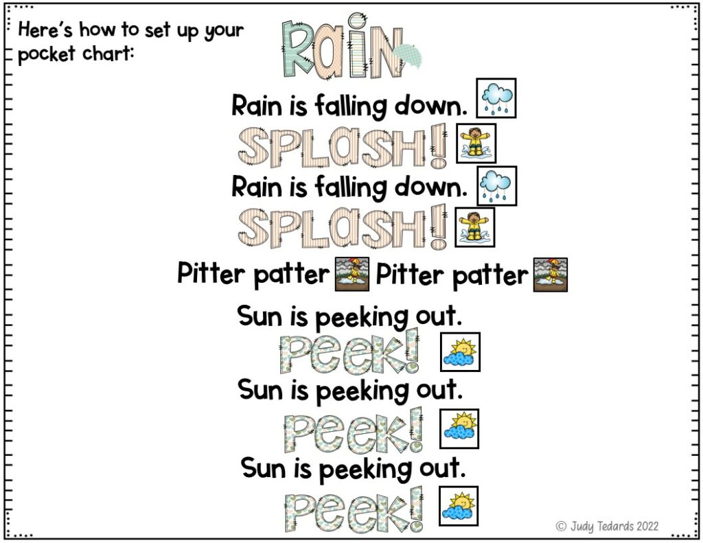 Rain {3 Pocket Chart Poems, 2 Student Books and a Graphing Activity ...