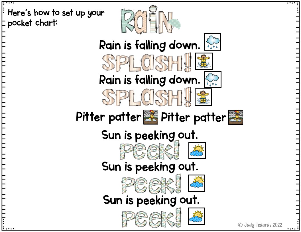 Rain {3 Pocket Chart Poems, 2 Student Books and a Graphing Activity ...