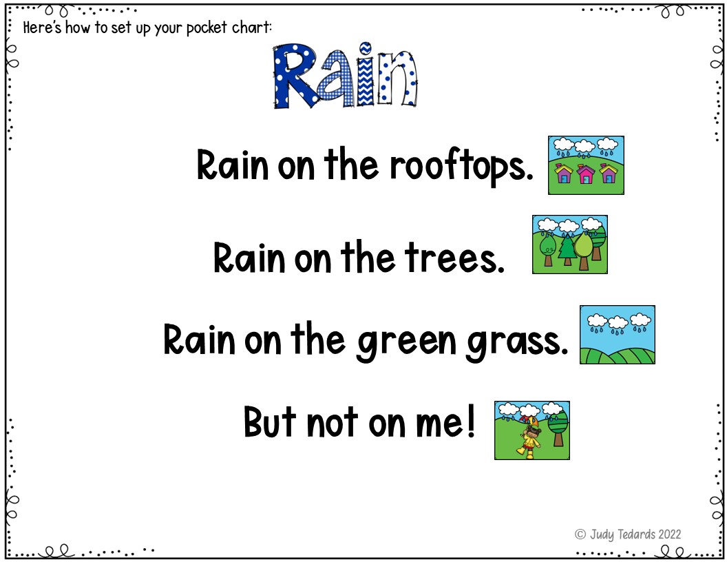 Rain {3 Pocket Chart Poems, 2 Student Books and a Graphing Activity ...