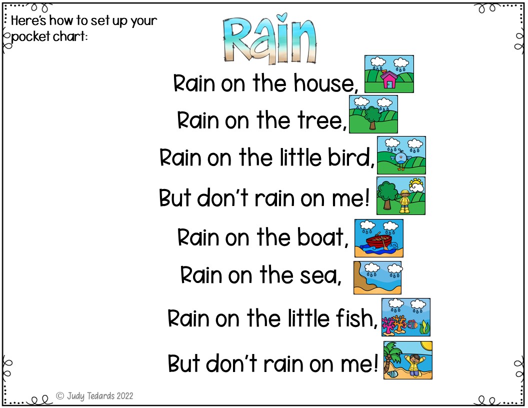 Rain {3 Pocket Chart Poems, 2 Student Books and a Graphing Activity ...