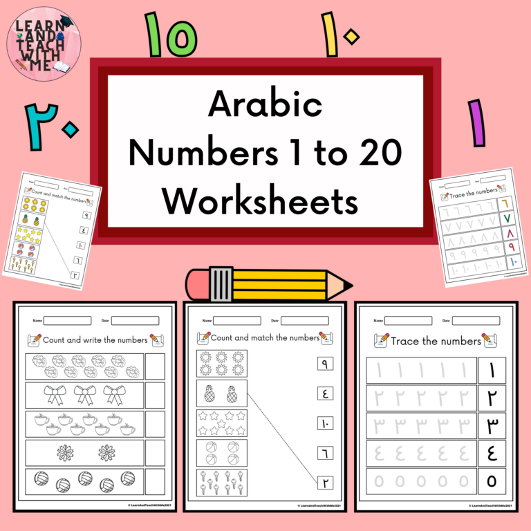 Arabic Number 1-20 Find and Color Worksheets | Made By Teachers