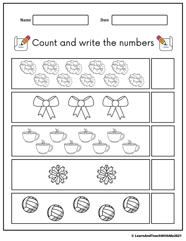 Numbers 1-20 Worksheets black & white and color | Made By Teachers