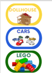 Preschool Toy Bin Label Realistic Photos in Primary Colors | Made By ...