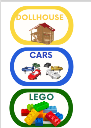 Preschool Toy Bin Label Realistic Photos in Primary Colors | Made By ...