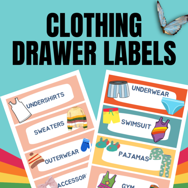 Kids Clothing Drawer Labels | Made By Teachers