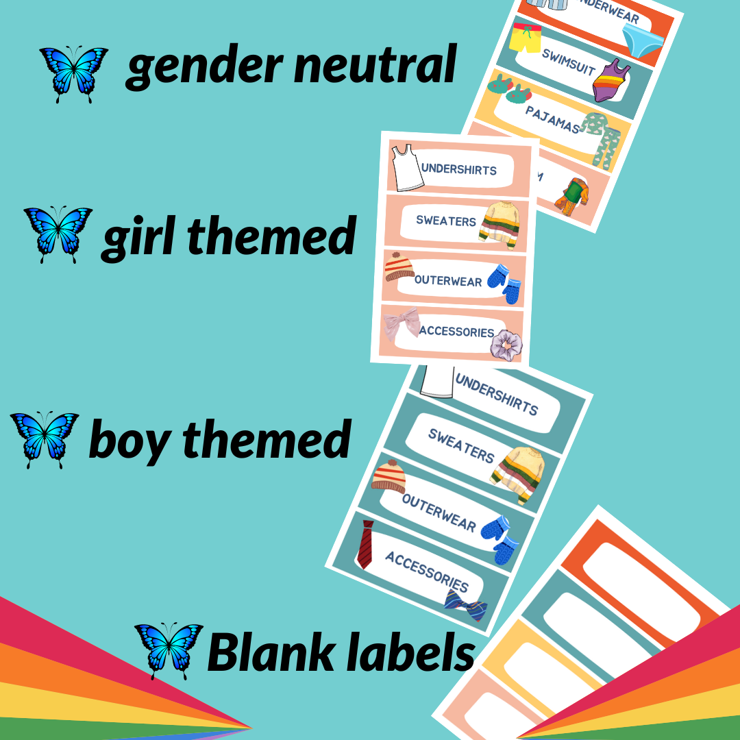 Kids Clothing Drawer Labels | Made By Teachers