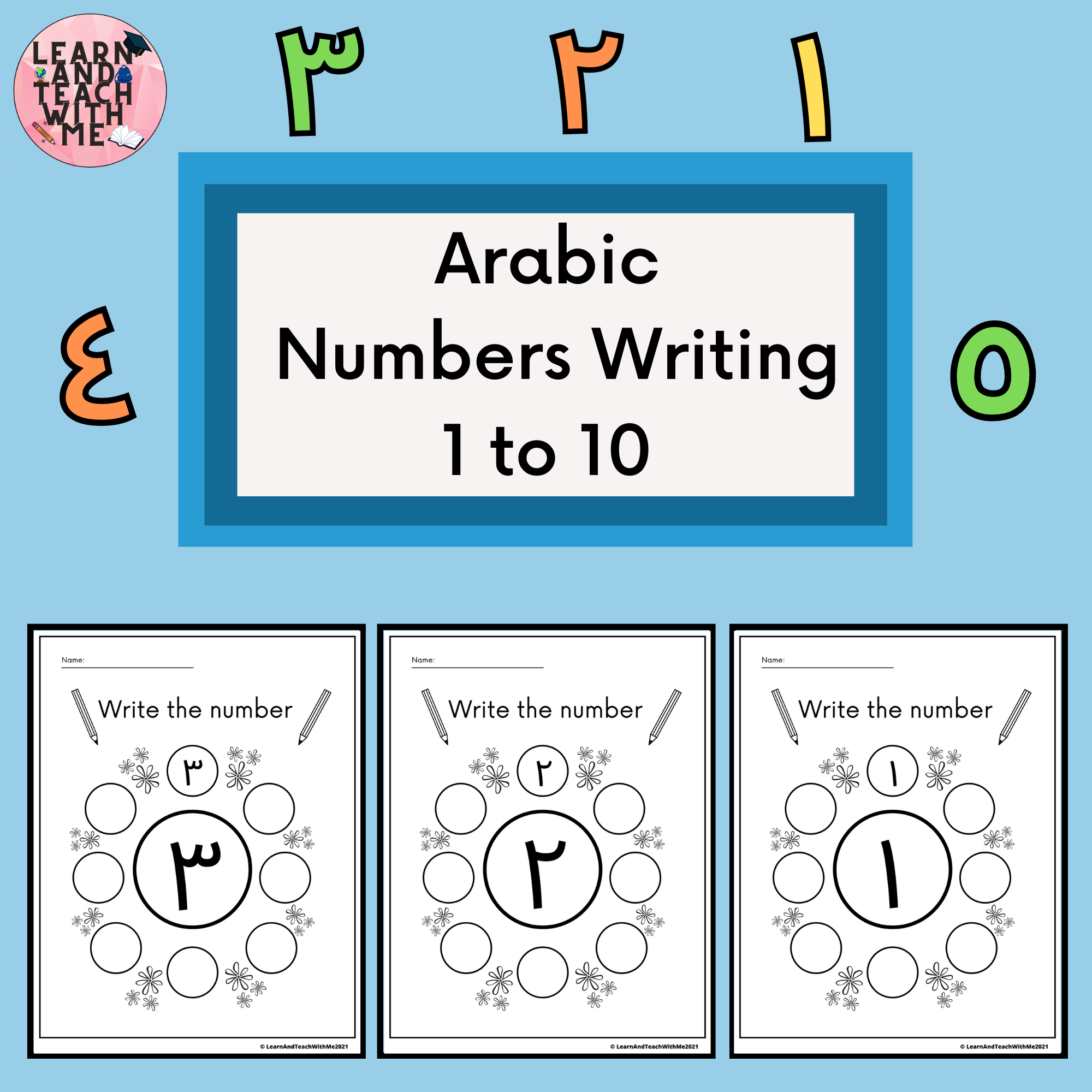 Arabic Numbers 1 10 Writing Worksheets Made By Teachers