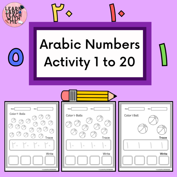 Arabic Numbers 1-20 Trace and Write Worksheets | Made By Teachers