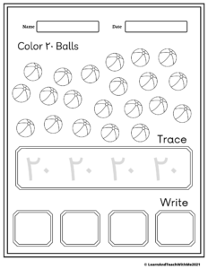 Arabic Numbers 1-20 Trace and Write Worksheets | Made By Teachers