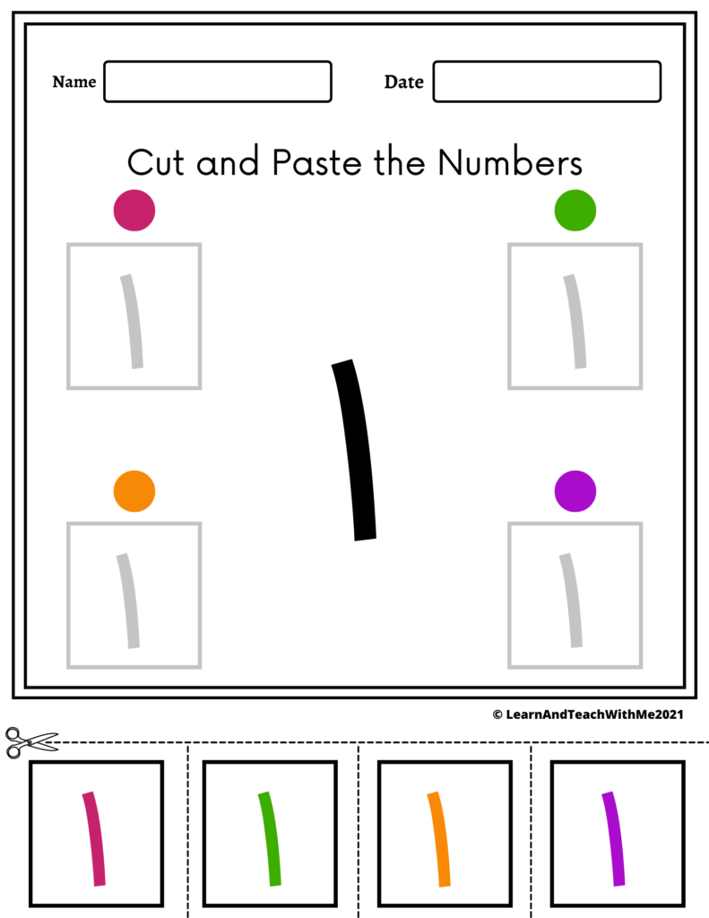 Arabic Numbers 1-20 Cut and Paste Worksheets | Made By Teachers