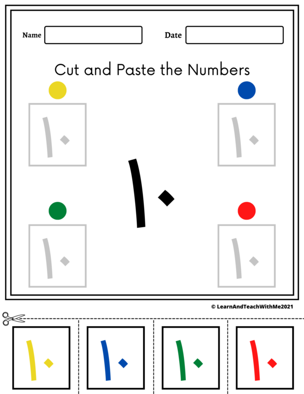 Arabic Numbers 1-20 Cut and Paste Worksheets | Made By Teachers