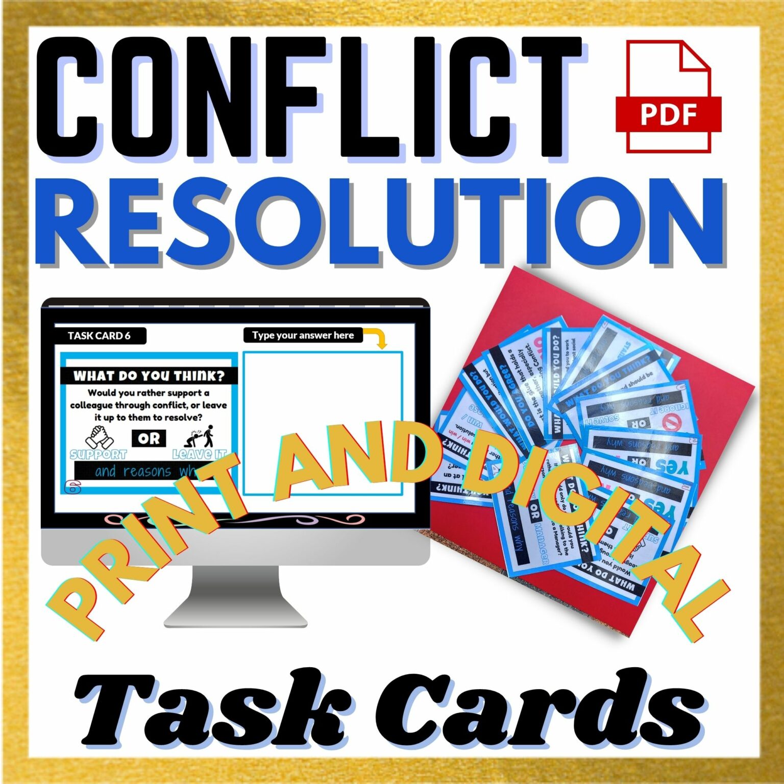 Conflict Resolution Task Cards Digital and Print | Made By Teachers