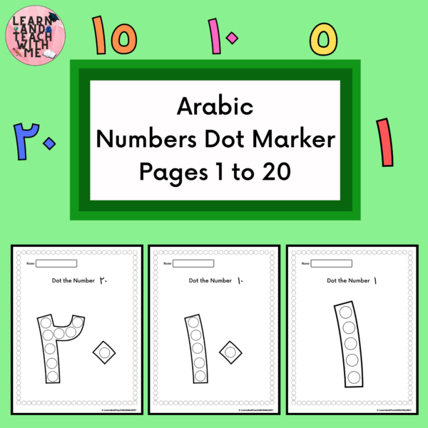 Arabic Numbers 1-20 Dot Marker Worksheets | Made By Teachers