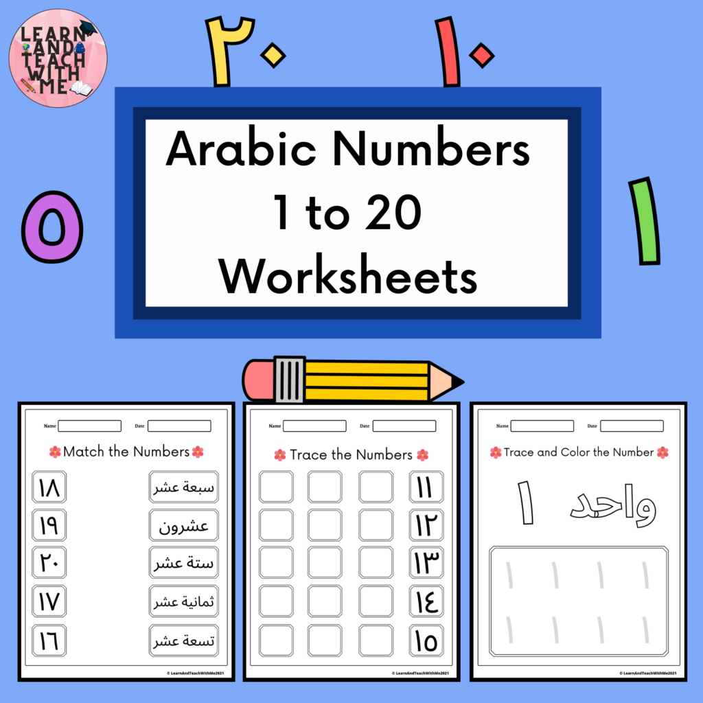 Arabic Numbers 1-20 Trace and Write Worksheets | Made By Teachers