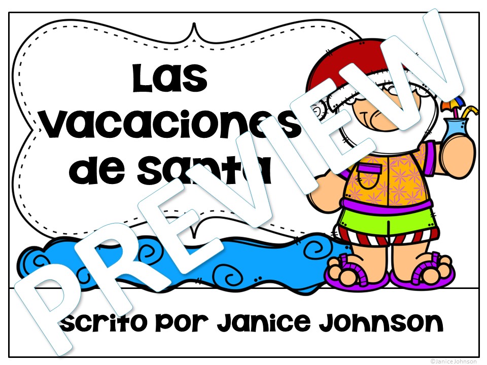 Spanish Christmas Santa's vacation - Vacaciones Navidad Reader Print ...